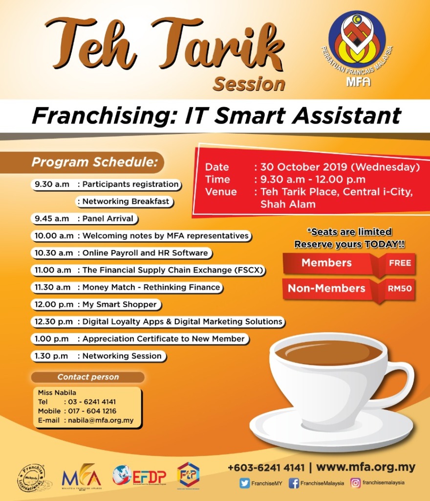 TEH TARIK SESSION VOL.3/2019: IT SMART ASSISTANT – Malaysian Franchise ...